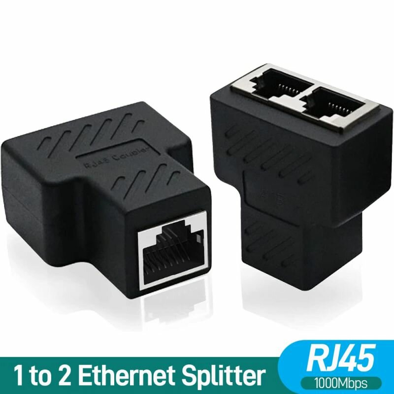Разветвитель Ethernet RJ45, сетевой удлинитель 1 на 2, разъем типа «мама» на 2, удлинитель 8P8C, сетевой соединитель