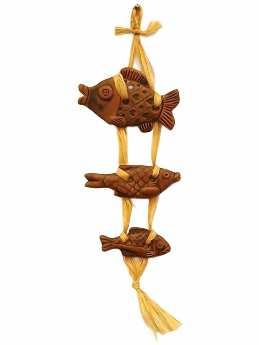 Панно, Вязанка "Рыбы", ручная работа