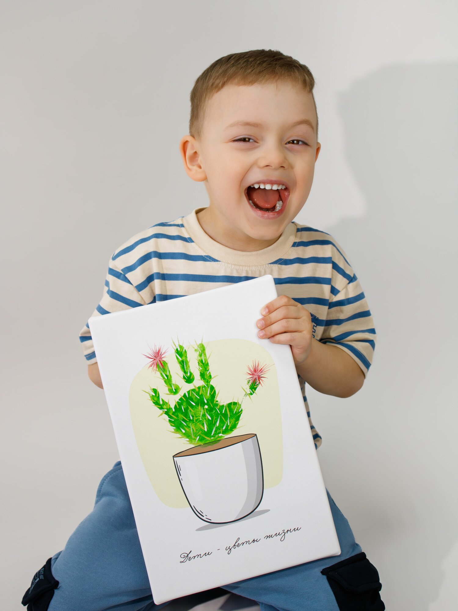 Набор для творчества Порадуй, Отпечатки Рук, белый холст, 20x30см