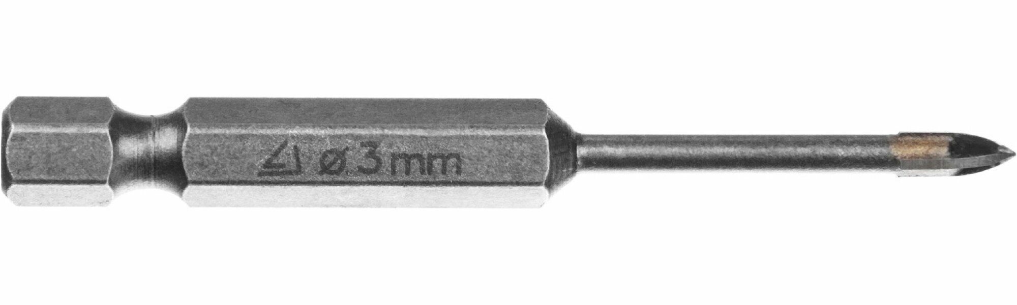 STAYER O 3 мм, 4-х резцовый, шестигранный хвостовик, сверло по стеклу и кафелю (2985-03_z01)