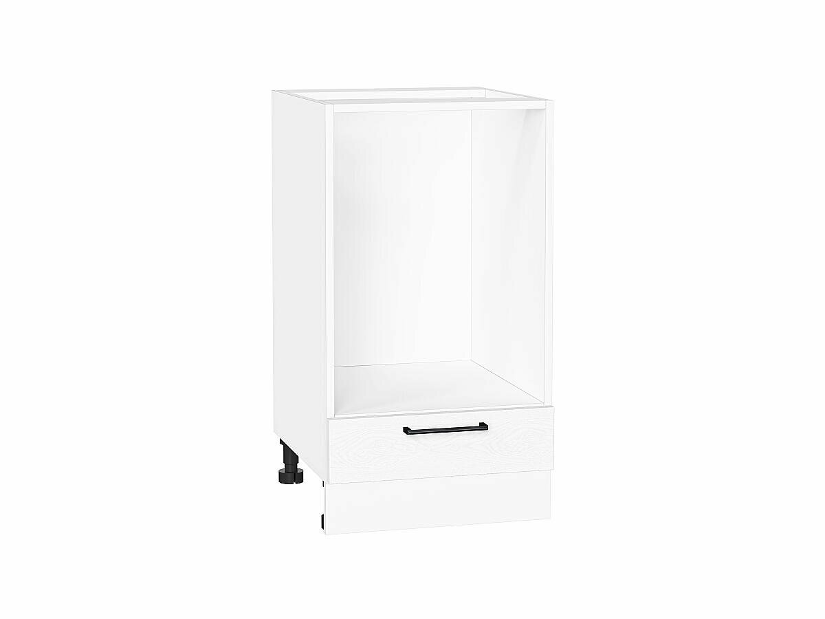 Шкаф нижний под духовку Сканди, цвет фасада White Silkwood, цвет каркаса Белый, 816*450*476 мм