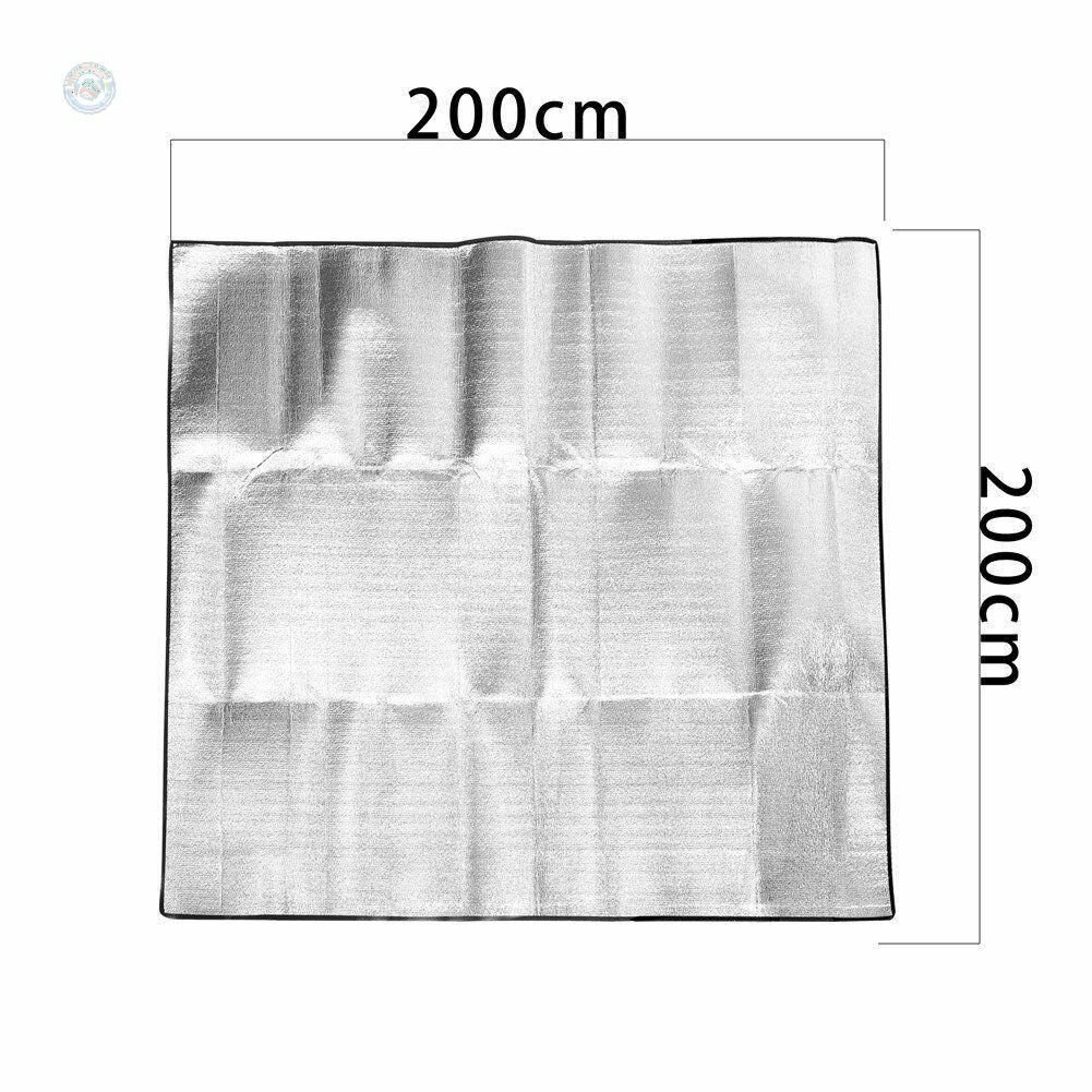 Пол для палатки 200*200 см, водонепроницаемый коврик для пикника и кемпинга, теплоизоляционный ковер с алюминиевой пленкой и жемчужным хлопком, компактный туристический коврик в чехле