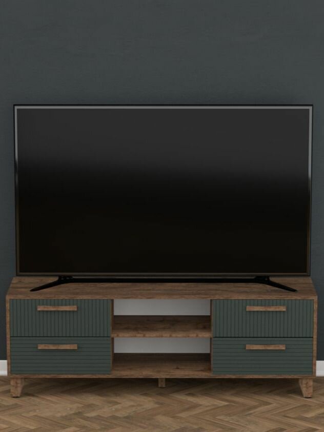 Тумба с нишей под ТВ Копенгаген Дуб Самдал / Авокадо (12 Стульев)