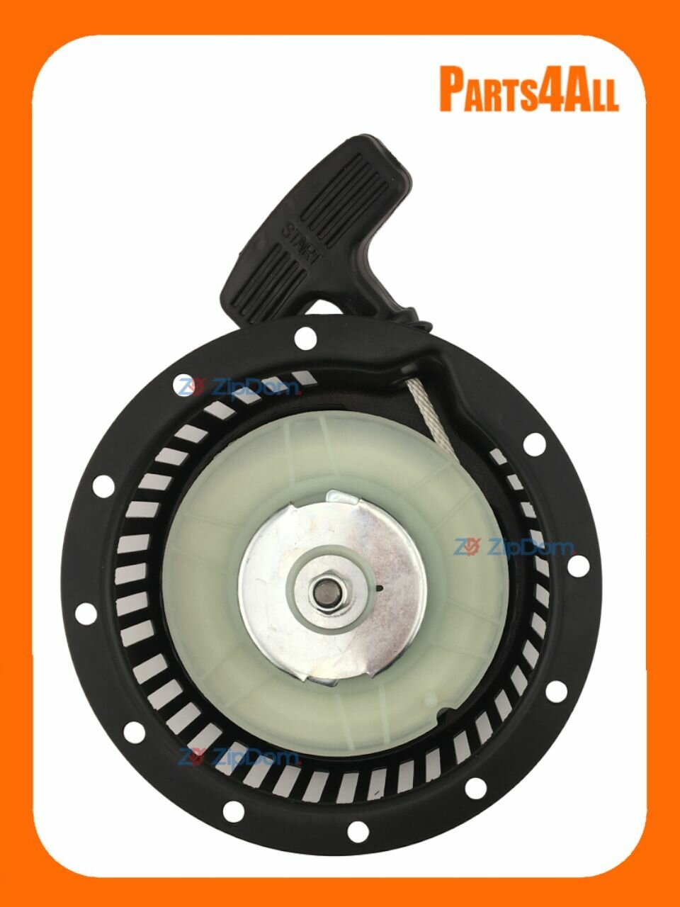 Стартер ручной в сборе для дизельного генератора 170F (2-зубчатых металлических зацепа)