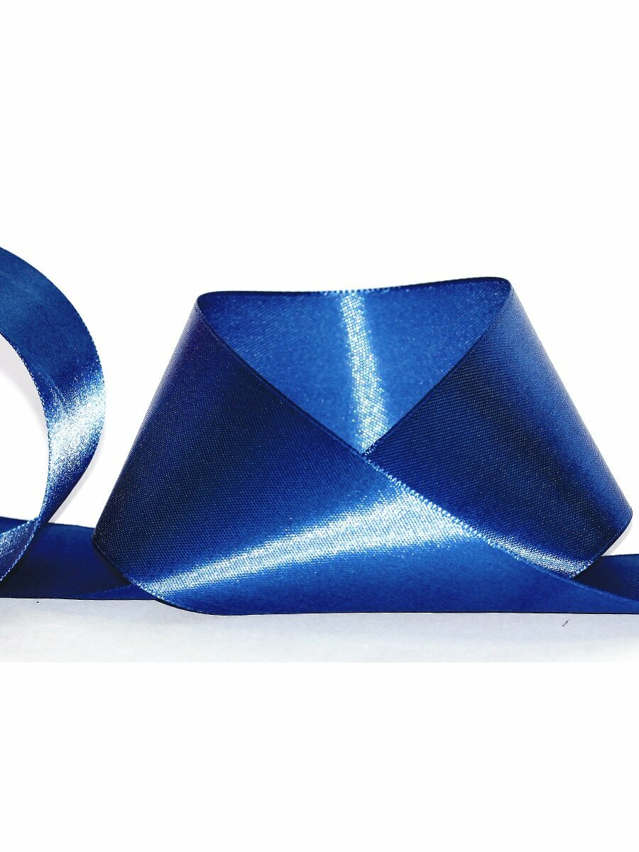 Лента атласная 50мм 12м синяя LA50-095а