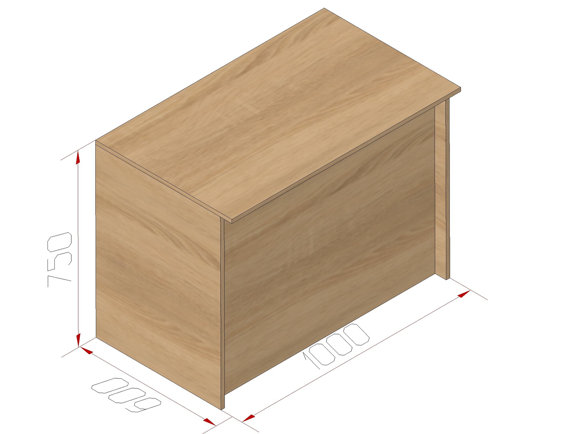Барная стойка рецепшен для охраны, офиса, кафе, ПВЗ 1 х 0,75 х 0,6 м. дуб сонома