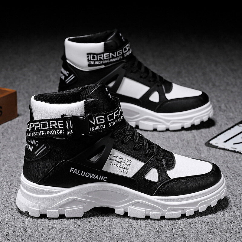 AIS Мартенсы Зима Мужчины Высокие Тепло Увеличение высоты Кожа