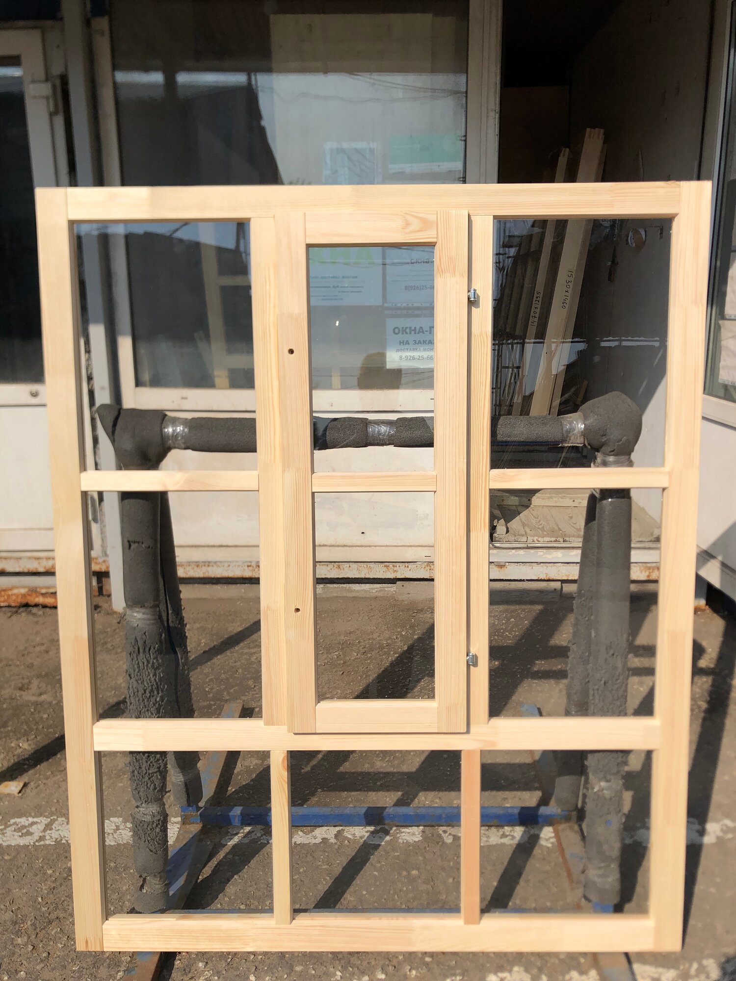 Террасное окно 1530х1460 с переплетом в наличии на складе в Москве