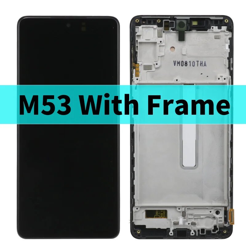 6,7-дюймовый Super AMOLED-дисплей для Samsung M53 5G M536B M536B/DS, ЖК-дисплей, сменный преобразователь сенсорного экрана в сборе Black With Frame