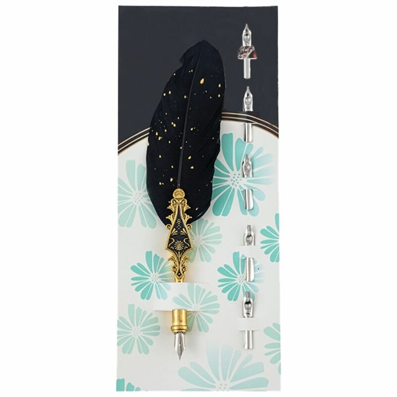 Антикварное перо с 5 сменными наконечниками