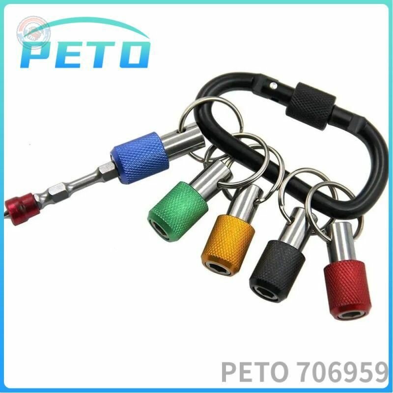 Держатели шестигранных бит 1/4 дюйма с карабином набор из 5 штук для отверток и бит быстросъемный крепеж на пояс