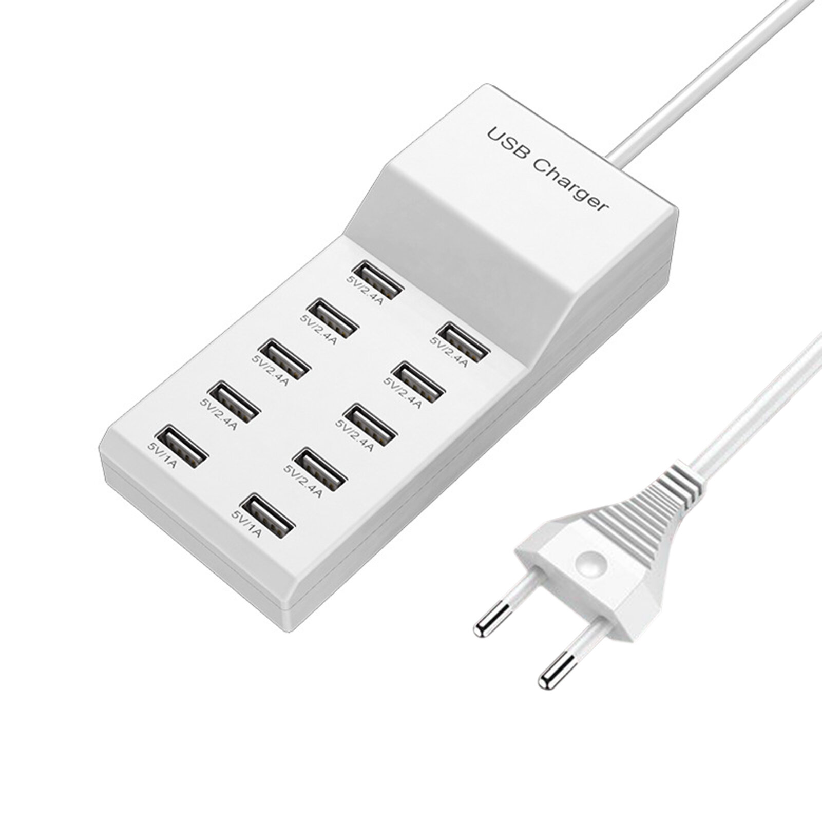 Зарядная станция USB 50 Вт, 10 портов, настольное зарядное устройство для нескольких устройств: смартфонов, планшетов, ноутбуков, умных часов, для дома, офиса, путешествий