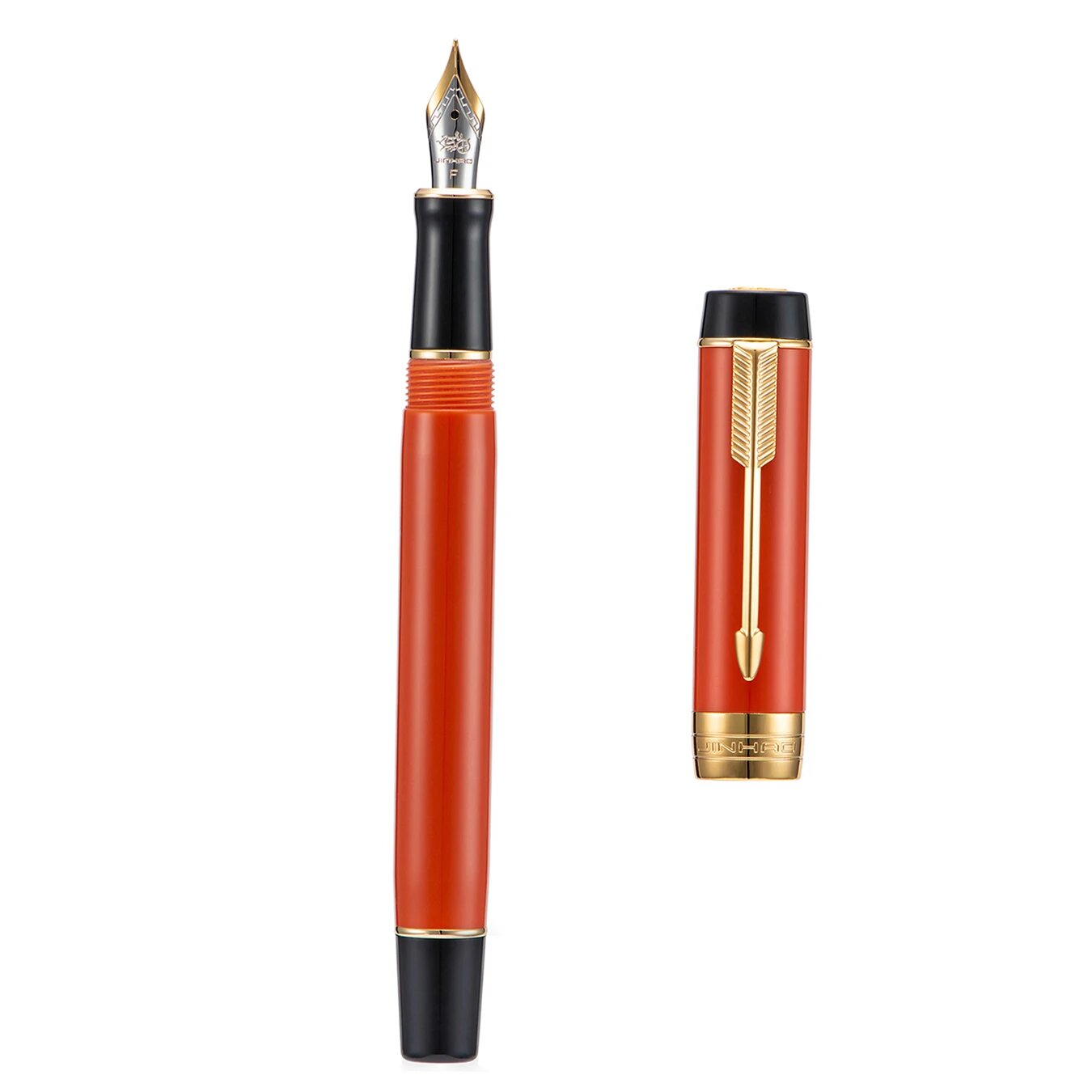 Перьевая ручка Jinhao 100 Мини из смолы Оранжевый, Extra Fine 0.38mm, Orange