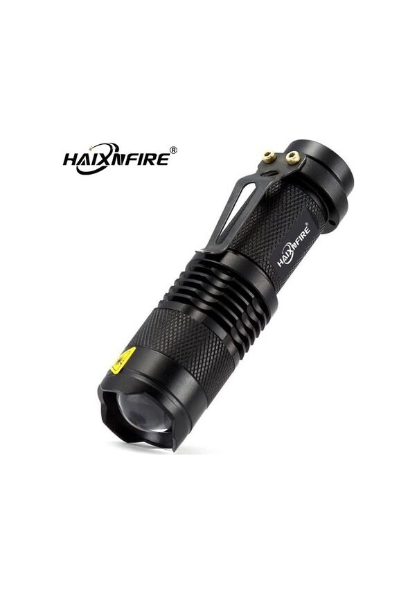 Мини-фонарик Cree Q5 LED с регулируемым фокусом и зумом, идеально подходит для компактного и мощного освещения с многоцветной подсветкой.