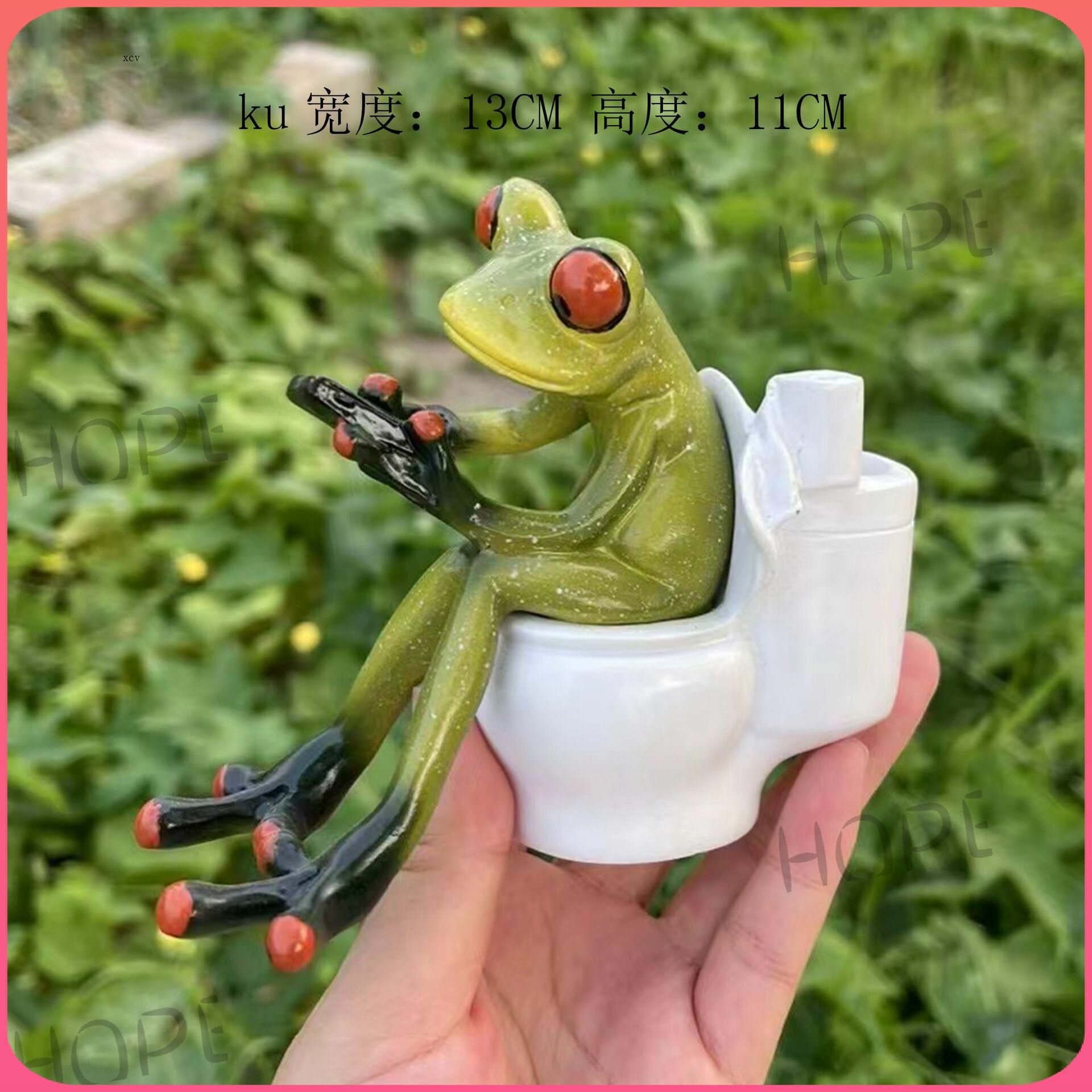 Фигурка жабы, размер 10*8*4 см, подходит для ванной комнаты