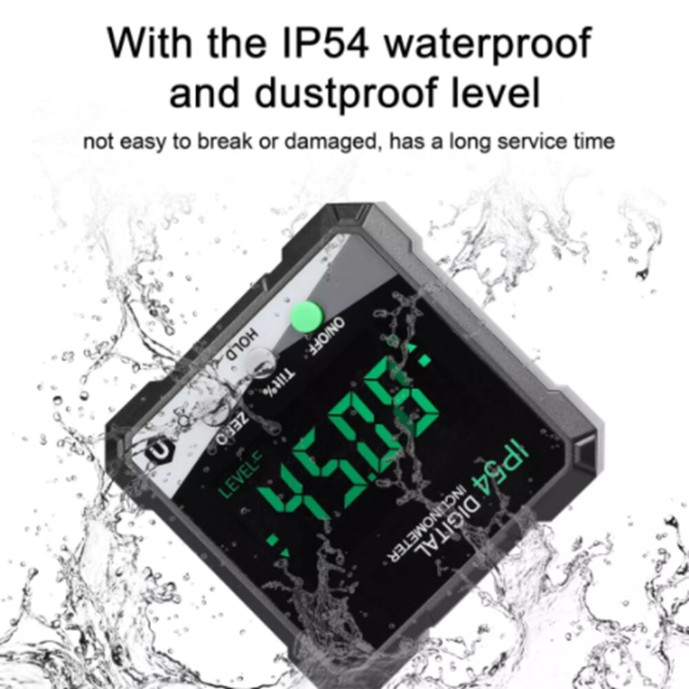 IP54 4X90° Цифровой инклинометр с ЖК-подсветкой Транспортир Уклономер Угломер Односторонний Электронный Гониометр - Зеле