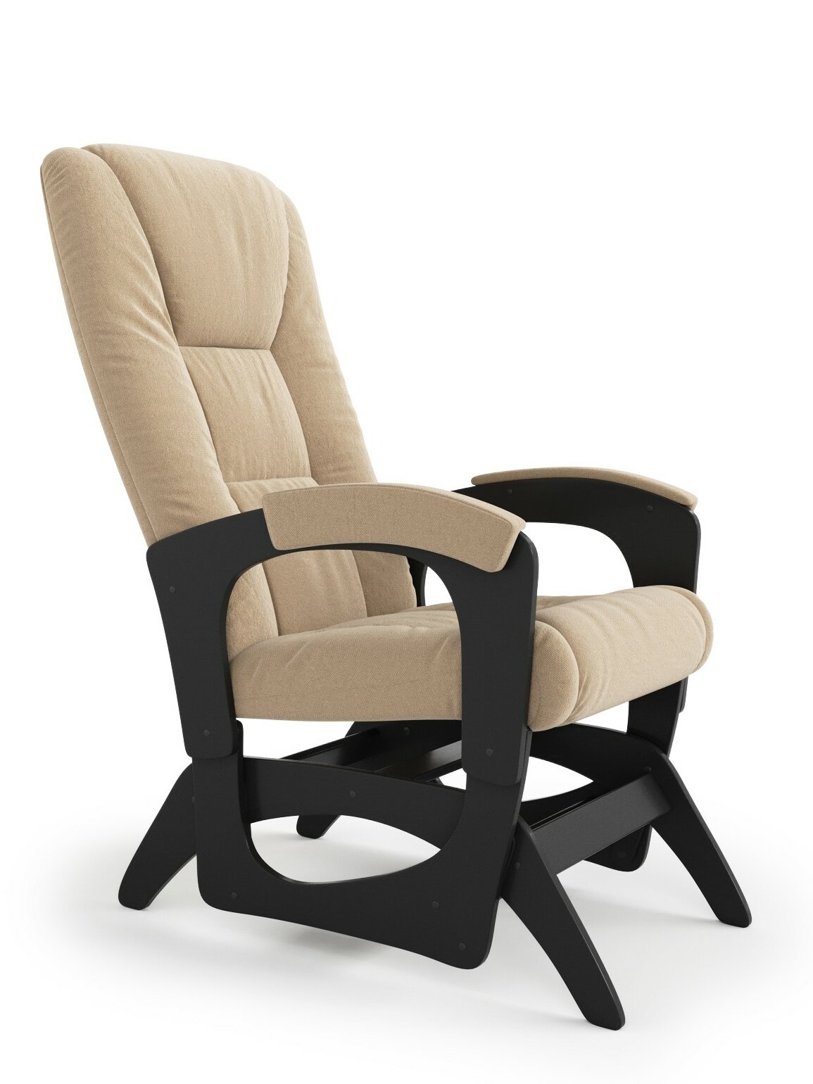 Кресло-качалка маятник мягкое для отдыха дома в гостиную (Леон, Бежевый)