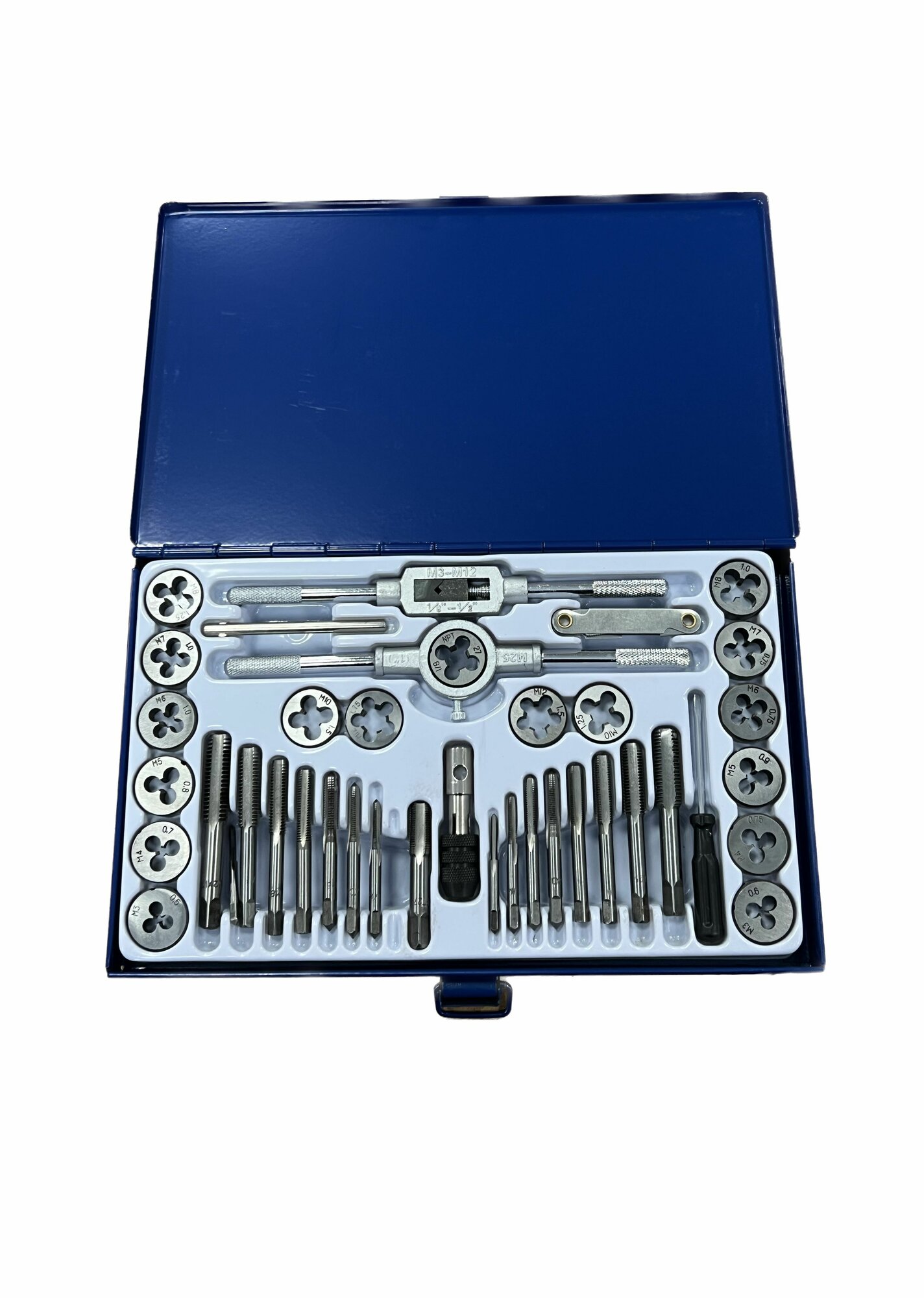 Набор метчиков и плашек 40 пр, ( М3-М12) 41005