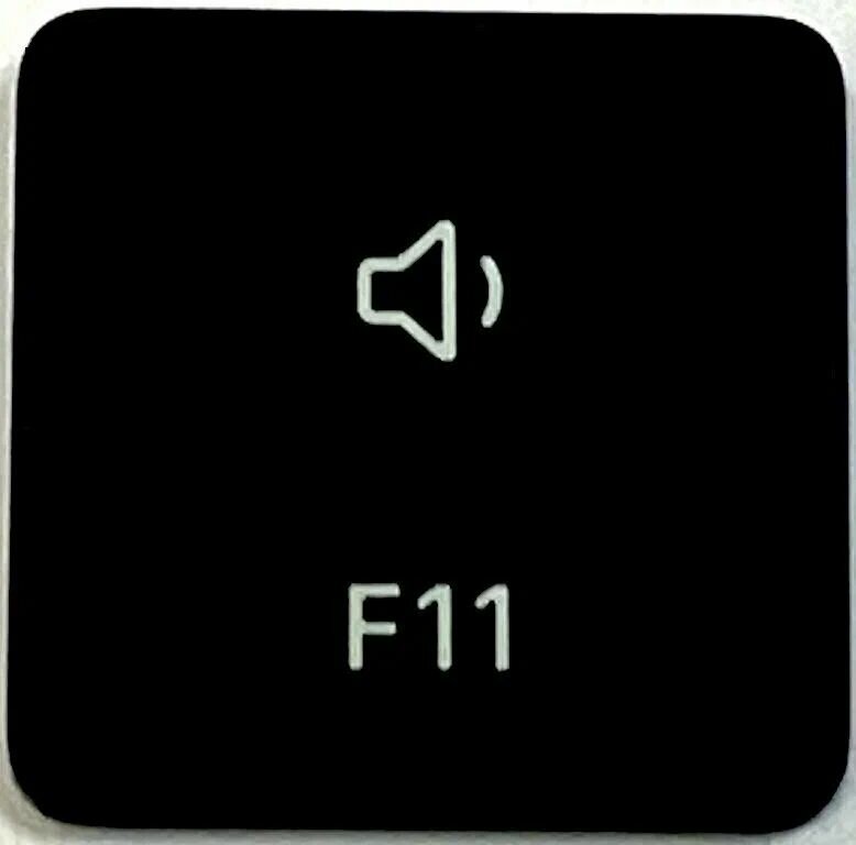 Клавиша, кнопка "F11" для MacBook Air 13, 15 / MacBook Pro 13, 14, 16, M1 M2 M3 M4 2020-2026, Европейская раскладка-UK/Американская расклада-US, Цвет: Черный