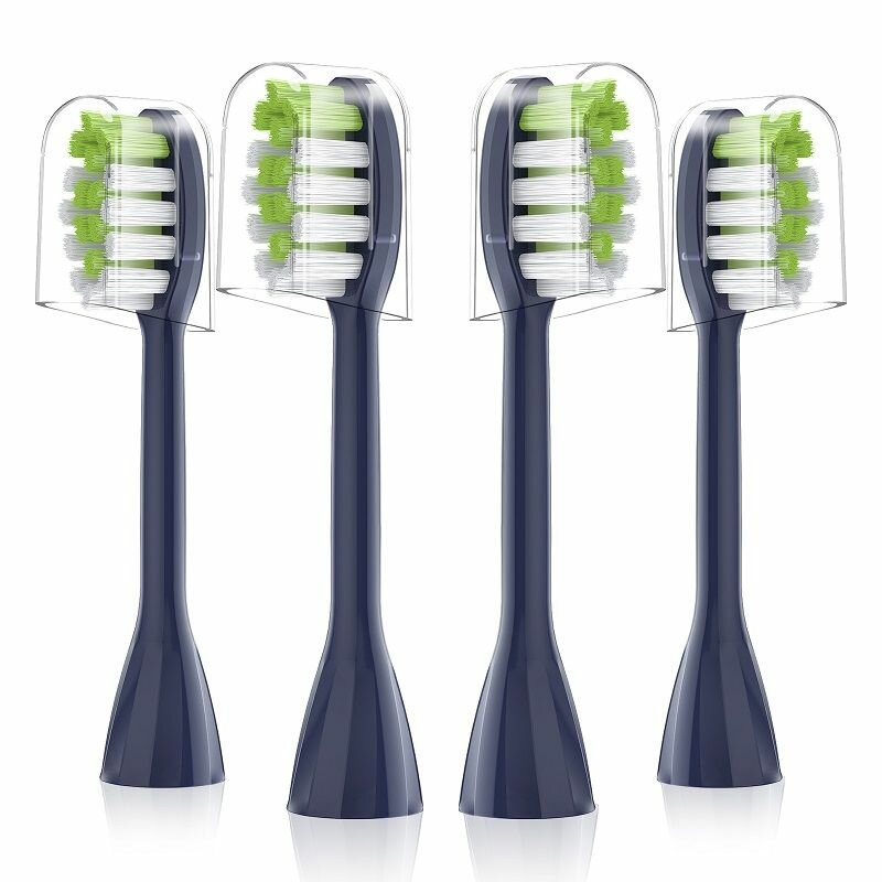 Сменные насадки для зубных щеток Мягкие насадки для электрических зубных щеток одной серии, тёмно-синий, 4шт