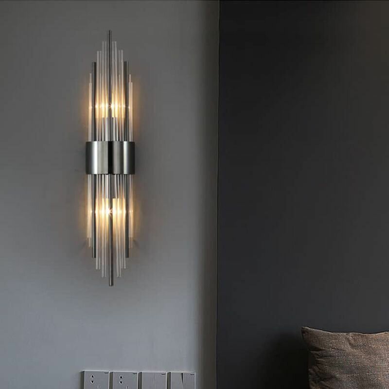 1шт. Современный роскошный золотой светодиодный настенный светильник бра для внутреннего оформления Гостиной Спальни лестницы