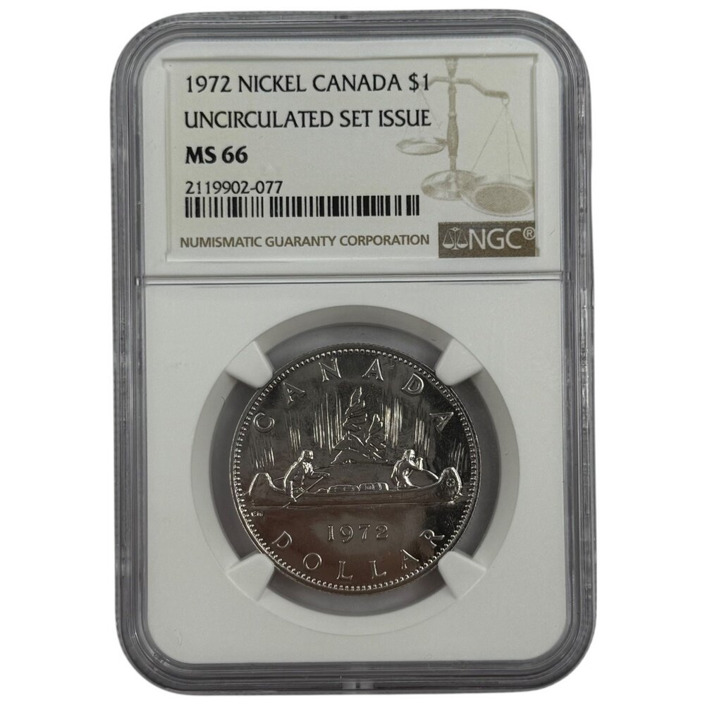 Канада 1 доллар 1972 г. (CN) (Слаб NGC MS 66)