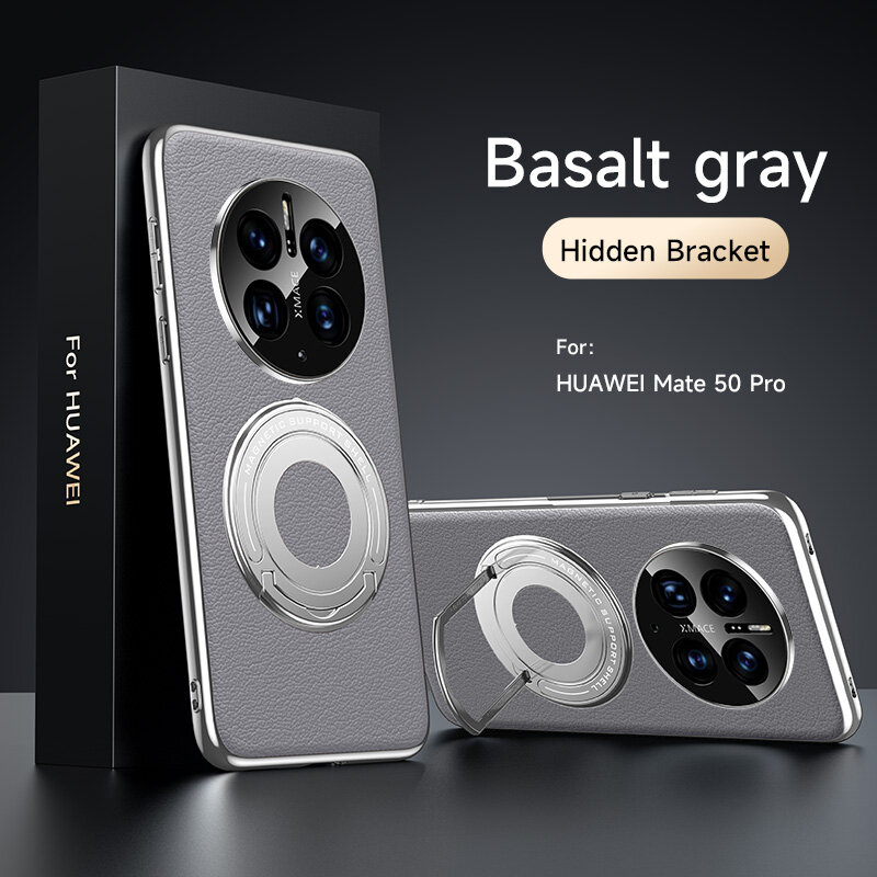 Чехол для Huawei Mate 50 Pro/Хуавей Мате 50 Про с поддержкой зарядки Magsafe, soft touch,360° Полная защита, чехол-кардиомонитор, искусственная кожа, поликарбонат (PC), MagSafe, защита камеры