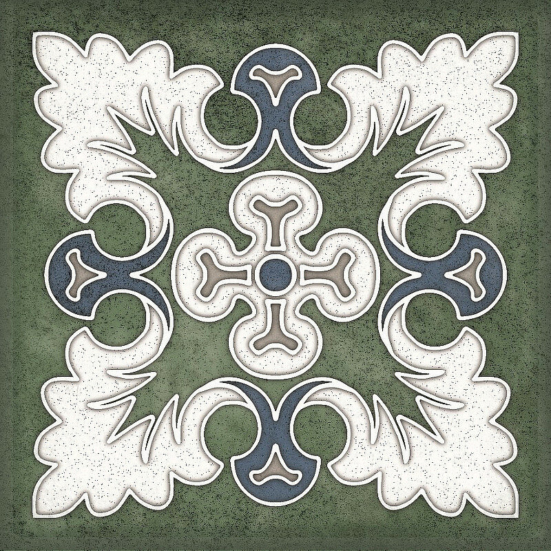 Керамическая плитка Керлайф Smalto Decor 1 Verde настенная 15х15 см Микс