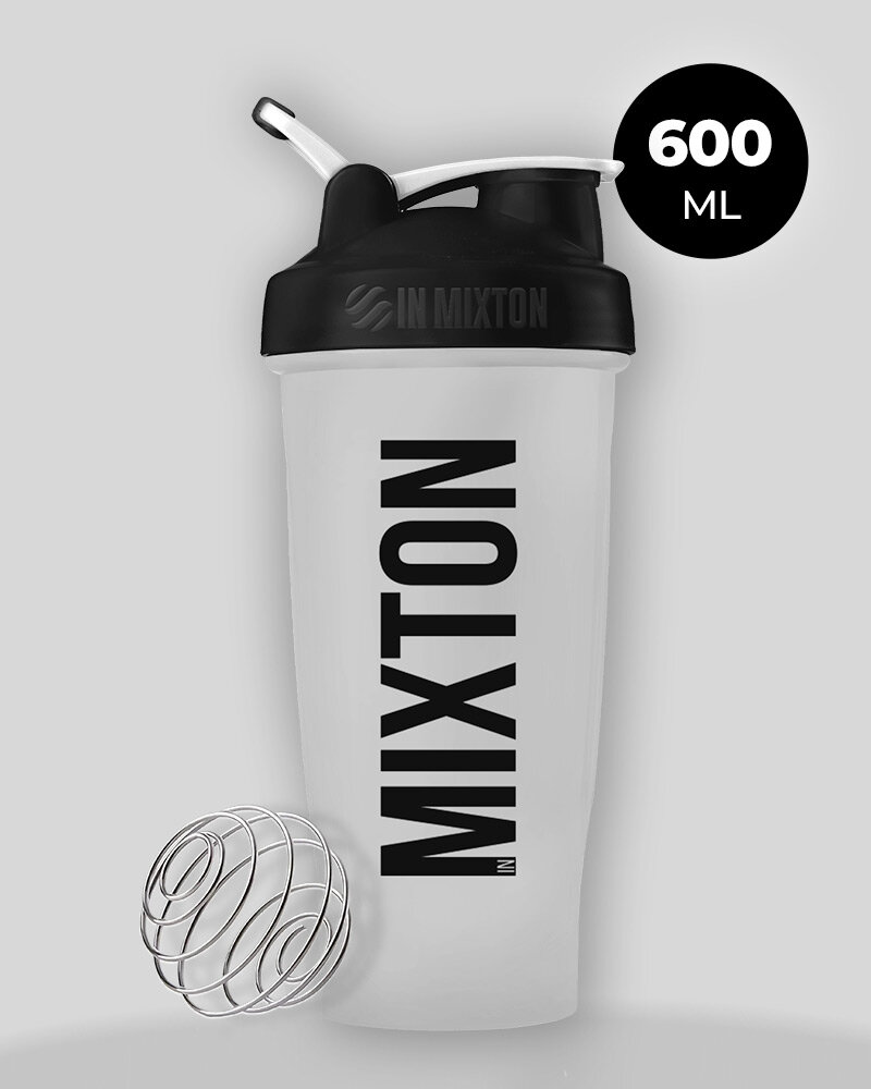Шейкер для протеина и коктейлей спортивный inMixton 600 мл Прозрачно-Чёрный