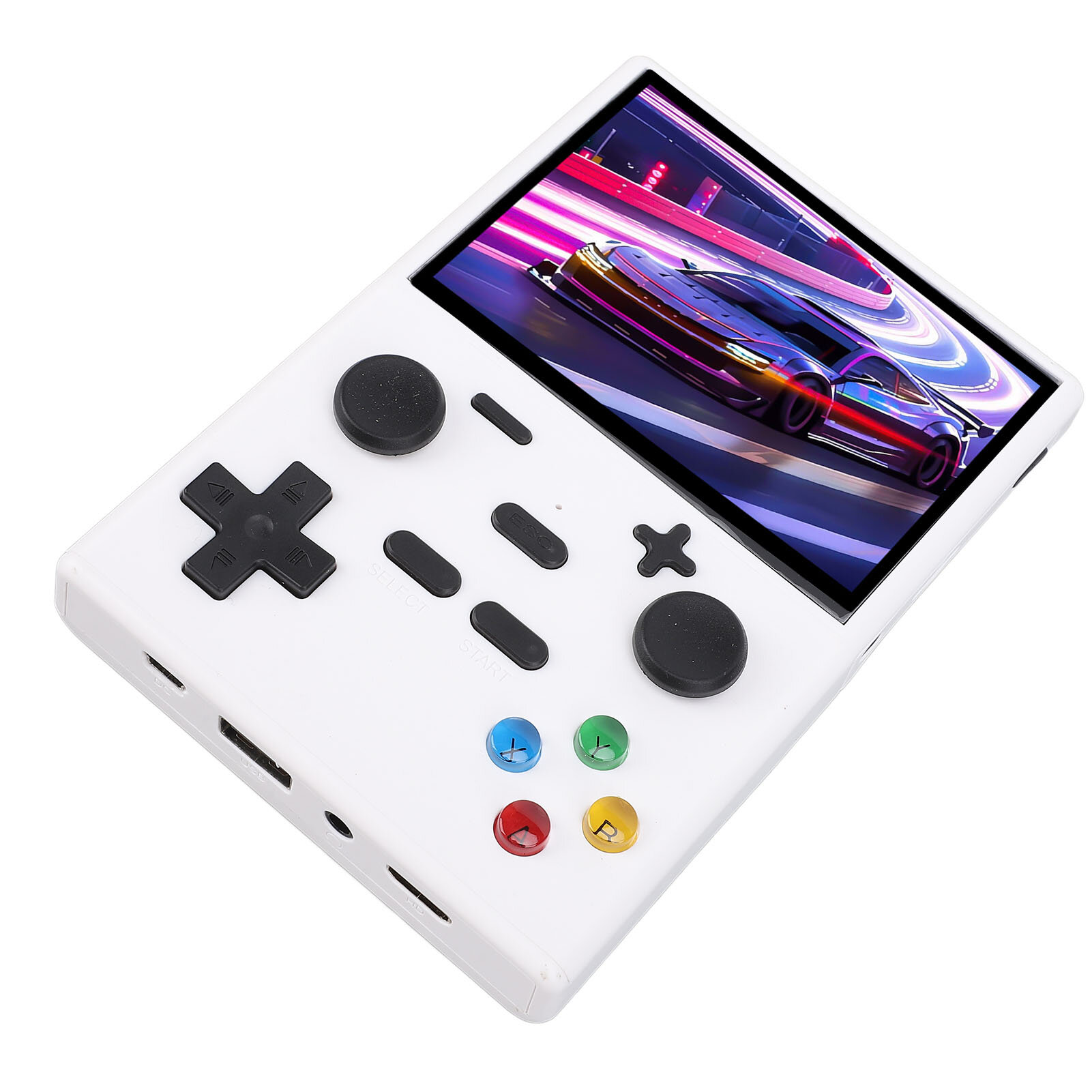 Портативная ретро-игровая консоль для системы Linux с экраном IPS 3,5 дюйма, портативная карманная игровая консоль с поддержкой выхода HD-мультимедийного интерфейса белого цвета