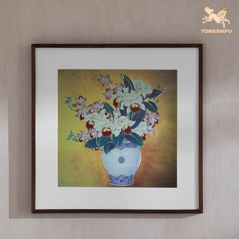 Медная настенная картина <Аромат в доме> 55 55 см, ручная чеканка, коллекционная