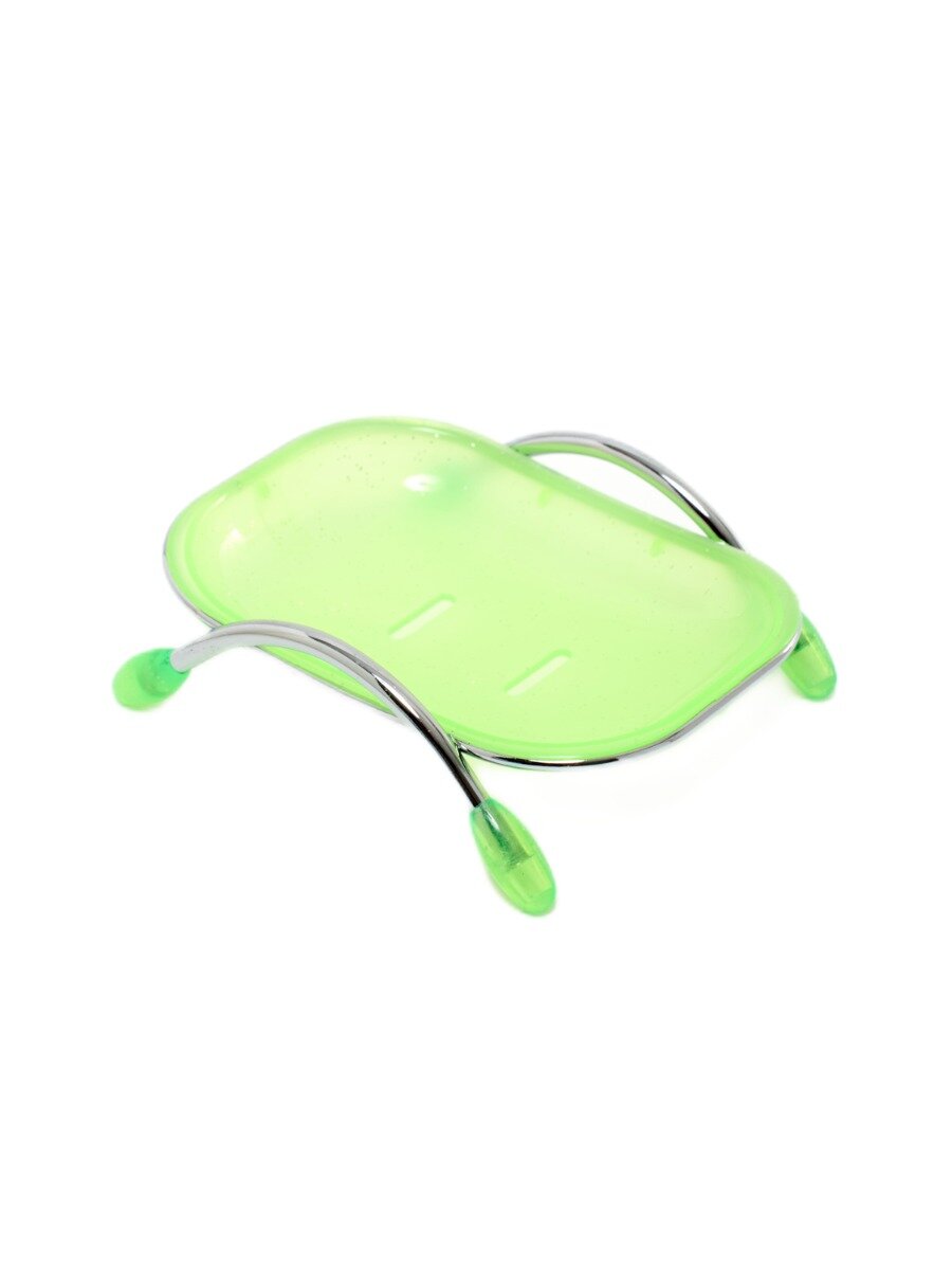 Мыльница для ванны, со сливом для кухни под губки зелёный