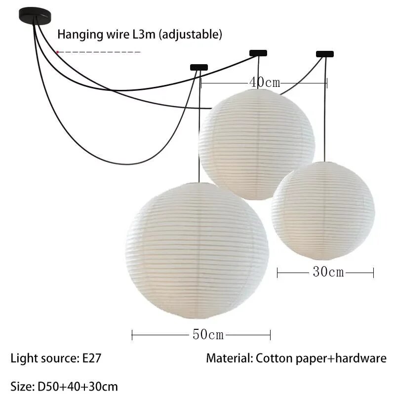 Подвесной светильник HomeLover Noguchi из рисовой бумаги