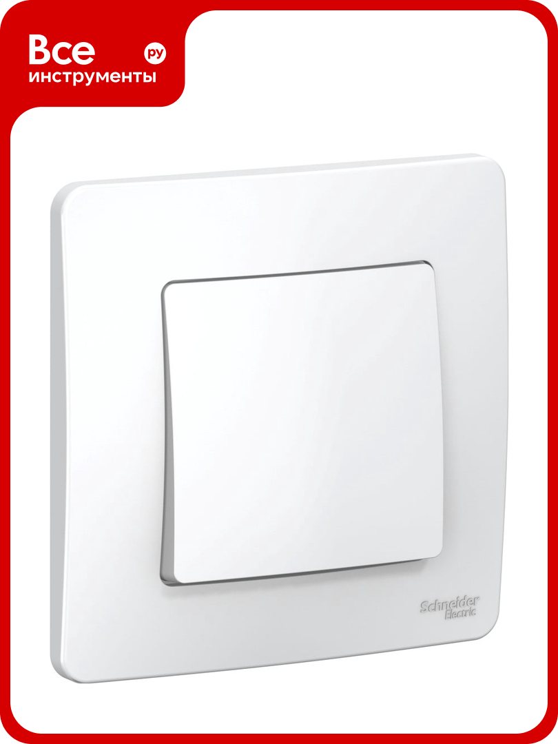 1-клавишный выключатель Systeme Electric BLANCA 10А, 250B, белый BLNVS010101