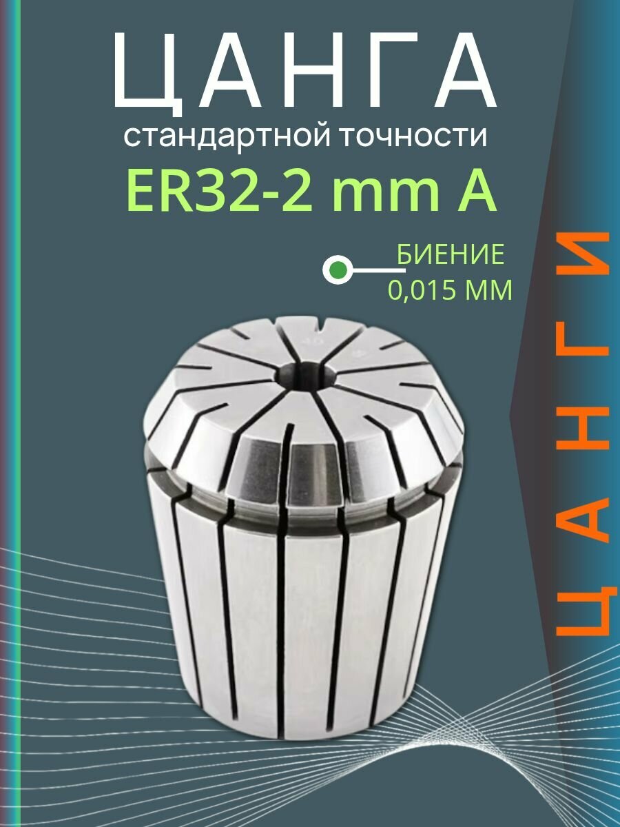 Цанга ER32-D2 мм A биение 0,015