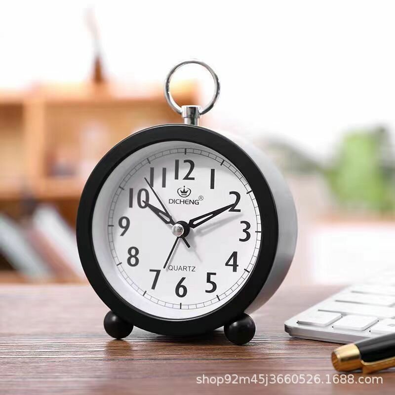Будильник "Ретро-часы", металлический, 5 дюймов, бесшумный, настольный, черный