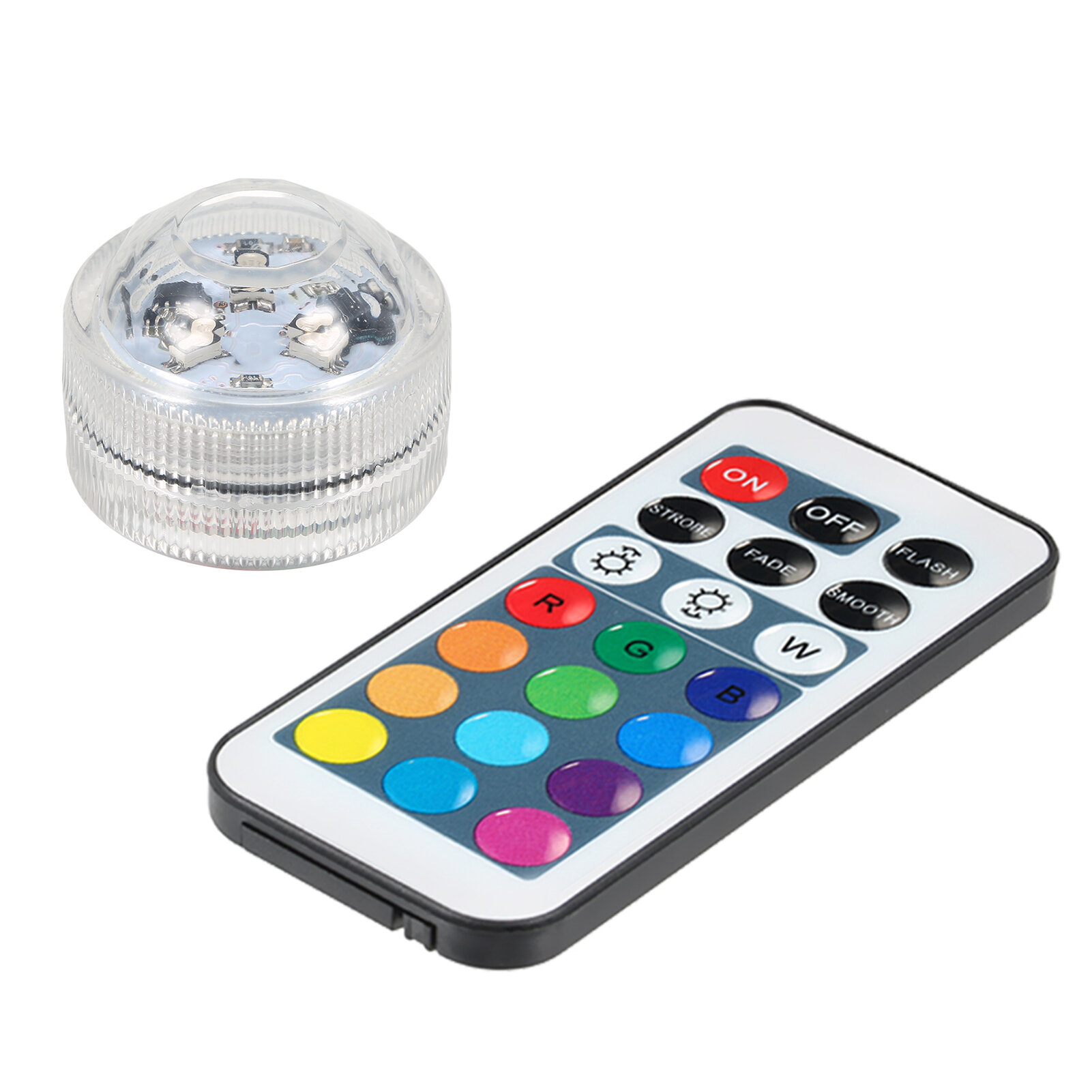 Мини светодиоды RGB погружные лампы подводные свечки с водонепроницаемостью IP68 и пультом дистанционного управления, 13 цветов (красный, синий, зеленый, темно-желтый, желтый, светло-зеленый, голубой, светло-синий, темно-зеленый, фиолетовый,