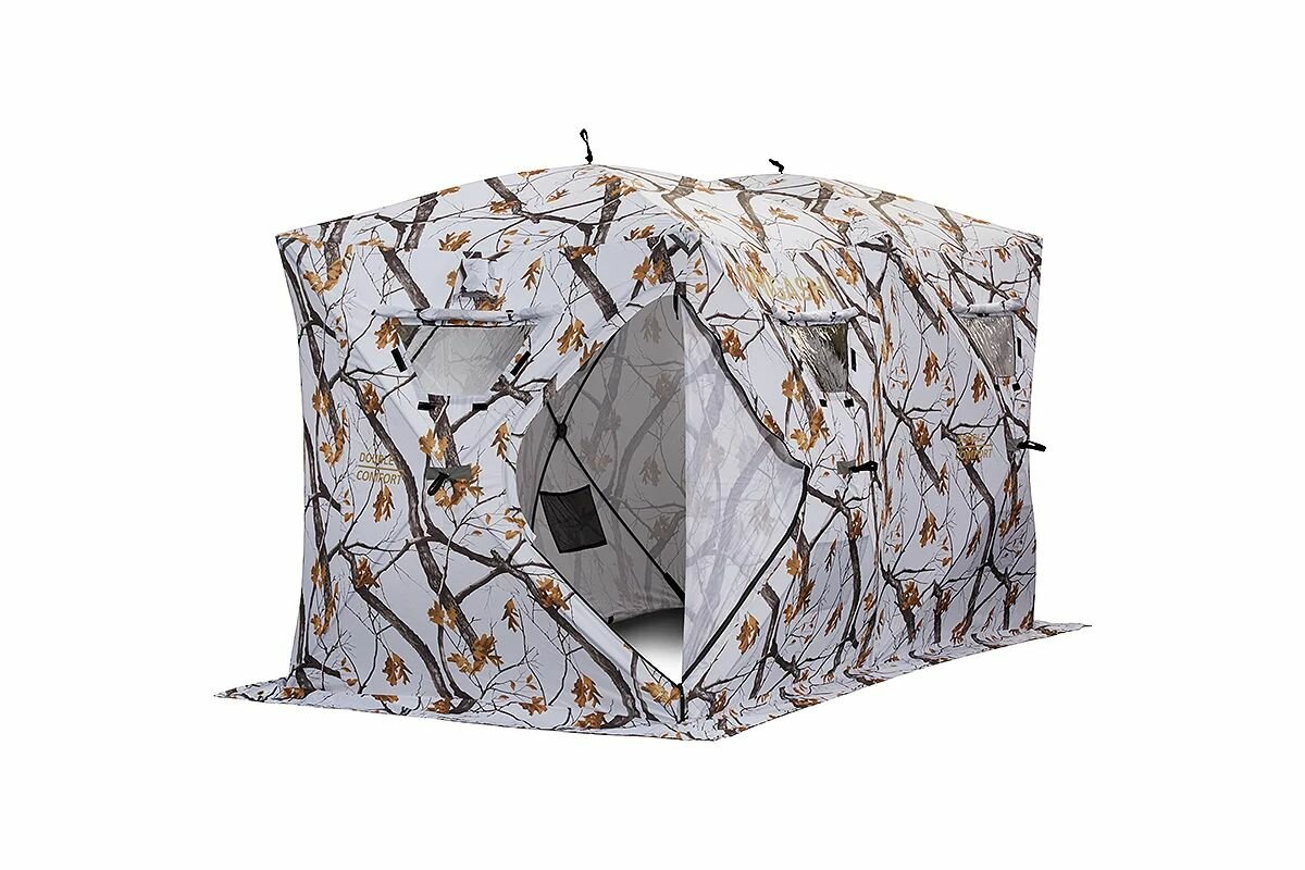 Палатка HIGASHI "Double Winter Camo Comfort", для рыбалки, зимняя, двухслойная, белая