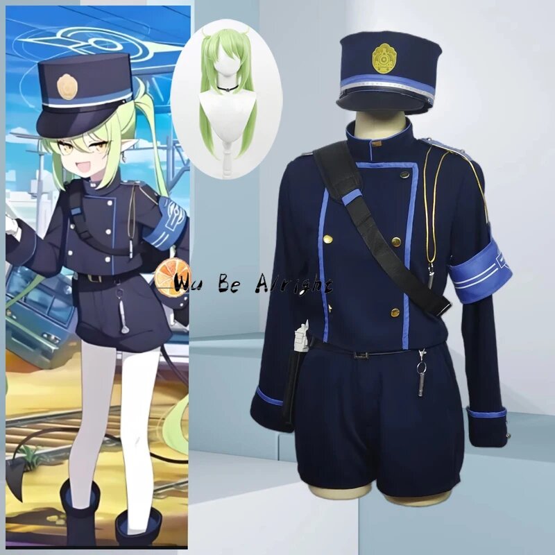 Синий архив Тачибана Нозоми Косплей Костюм Парик Halo Hikari Косплей Хайлендер Железная дорога Академия Хэллоуин Униформа Реквизит