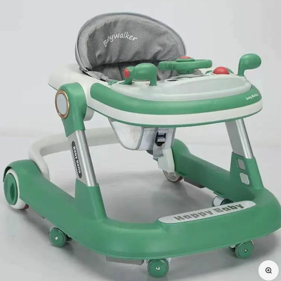 Ходунки - каталка с игровой панелью. Защита от опрокидывания; музыкальное сопровождение; регулировка высоты сиденья.