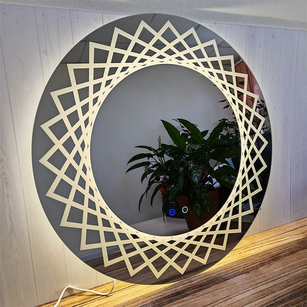 Зеркало настенное с подсветкой для ванной с антизапотевание круглое 70 см