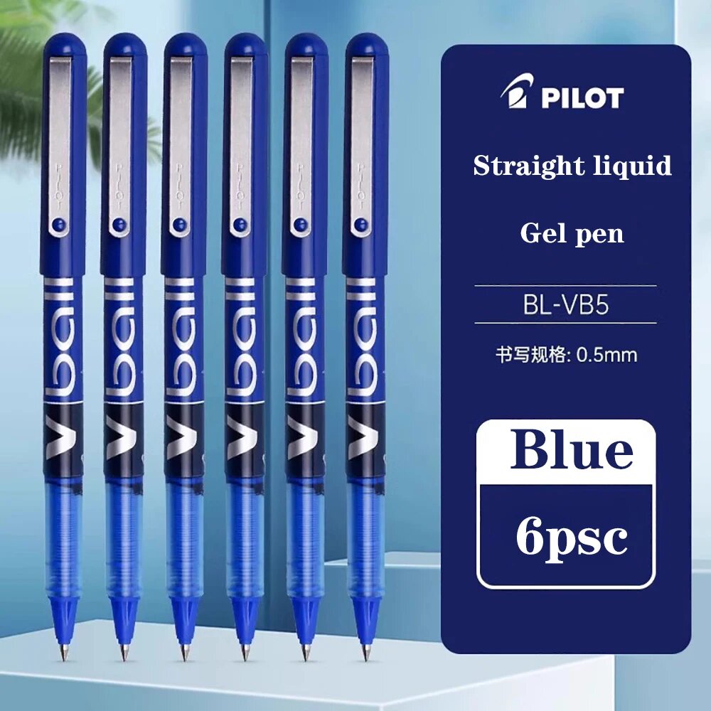 Pilot BL-VB5 шариковая ручка, 0.5 мм, набор из 6 штук Синий, Blue
