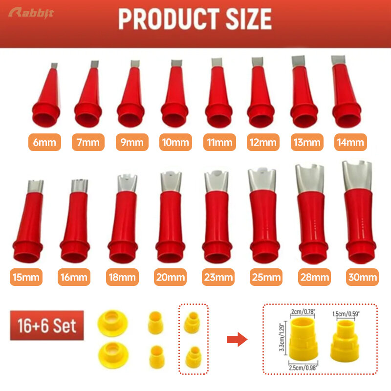 Насадка для пистолета-герметика из нержавеющей стали, 22 шт.