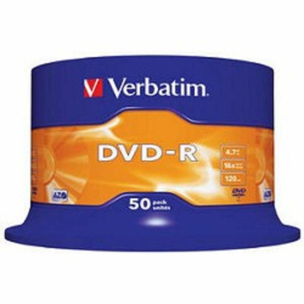 Verbatim Диск Диски DVD - R 4.7Gb 16 - х, 50шт, Cake Box 43548
