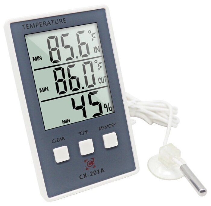 Термометр-гигрометр с внешним датчиком и магнитным креплением CX-201A