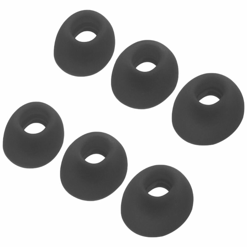 1 комплект из 6 наушников OnePlus Buds Z2, пара больших, средних и маленьких -черного цвета