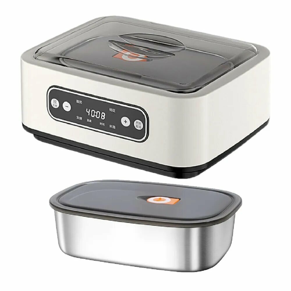 Автоматическая йогуртница для дома, с функциями приготовления йогурта и других ферментированных продуктов, объем 1.6 л, из нержавеющей стали, с PTC нагревом