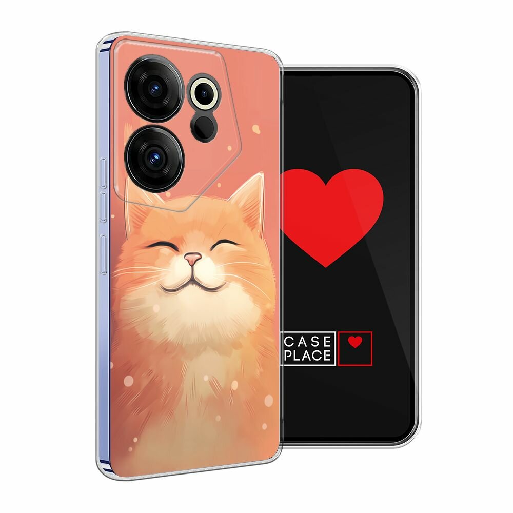 Чехол на Tecno Camon 20 Premier / Текно Камон 20 Премьер с принтом "Довольный рыжий котик" — фото 1