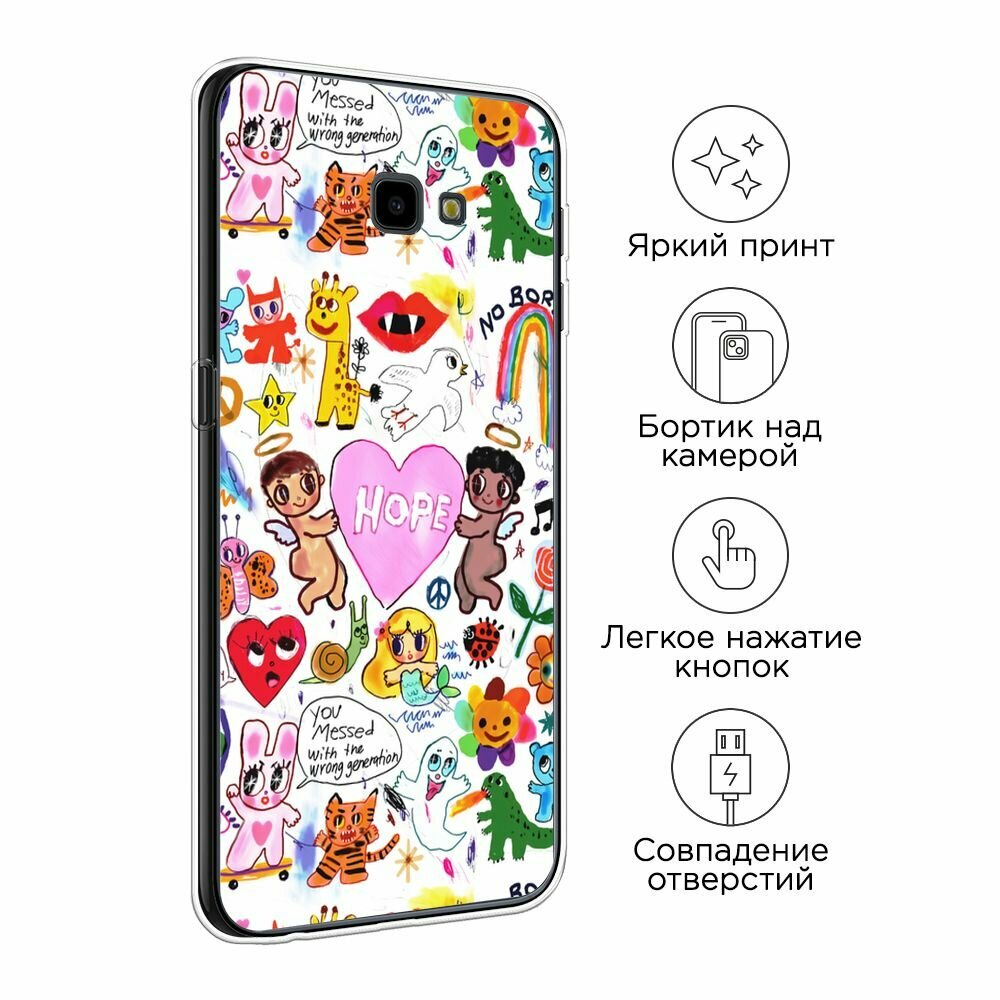 Чехол на Samsung Galaxy J4 Plus 2018 / Самсунг J4 Plus 2018 с принтом "Милые рисунки" — фото 1