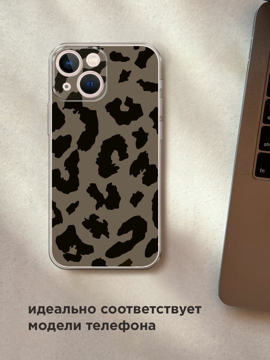 Чехол на Apple iPhone 13 mini / Айфон 13 мини с принтом "Леопардовые пятна паттерн 1" — фото 1